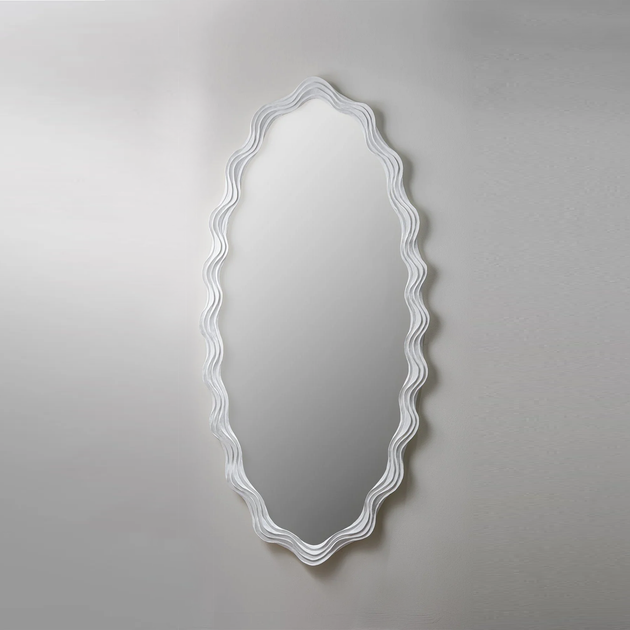 Oval Clam Shell Mirror Large - Plaster White – Jerry Pair Florida